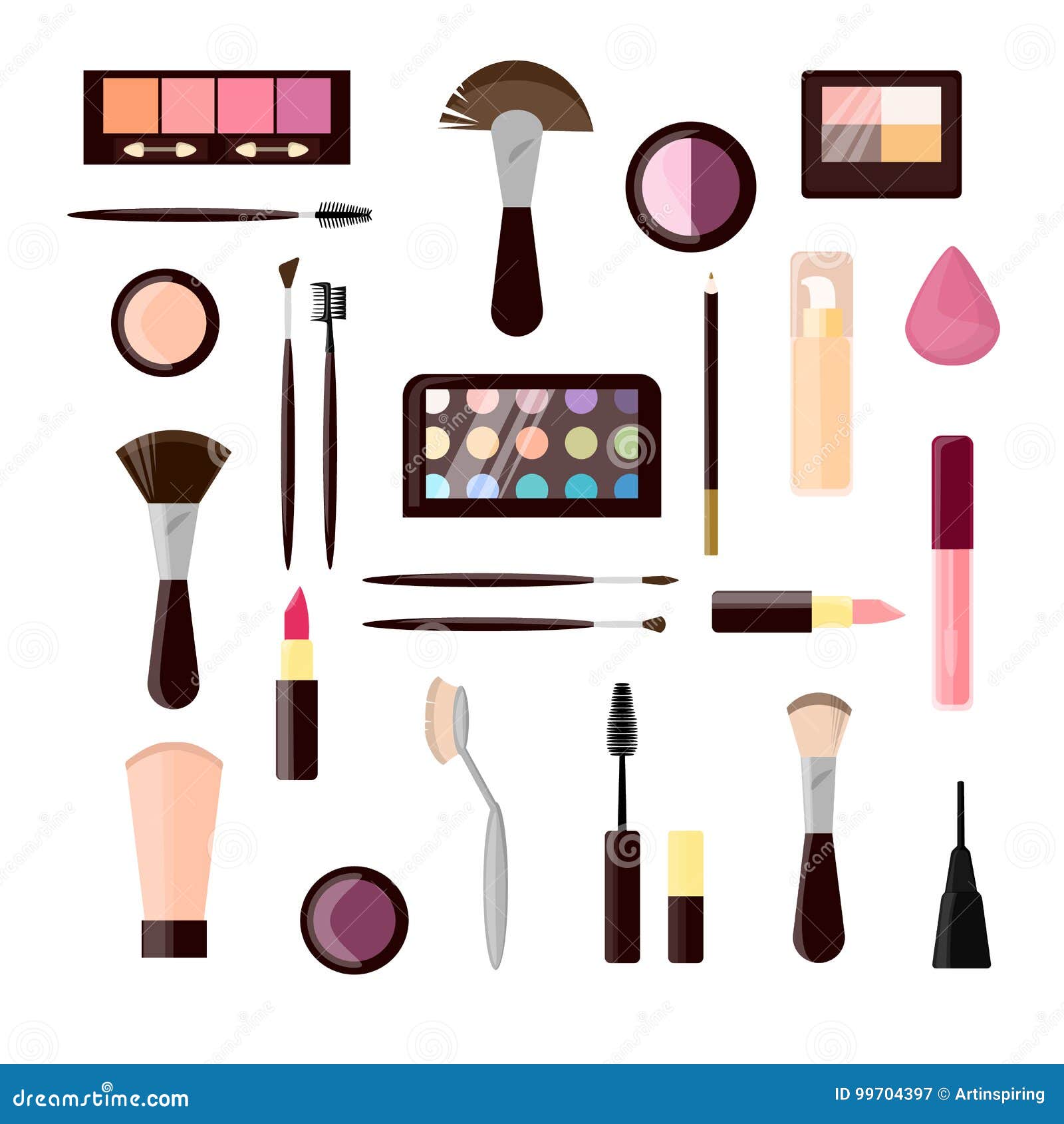 Make up tools set. stock vector. Illustration of makeup - 99704397