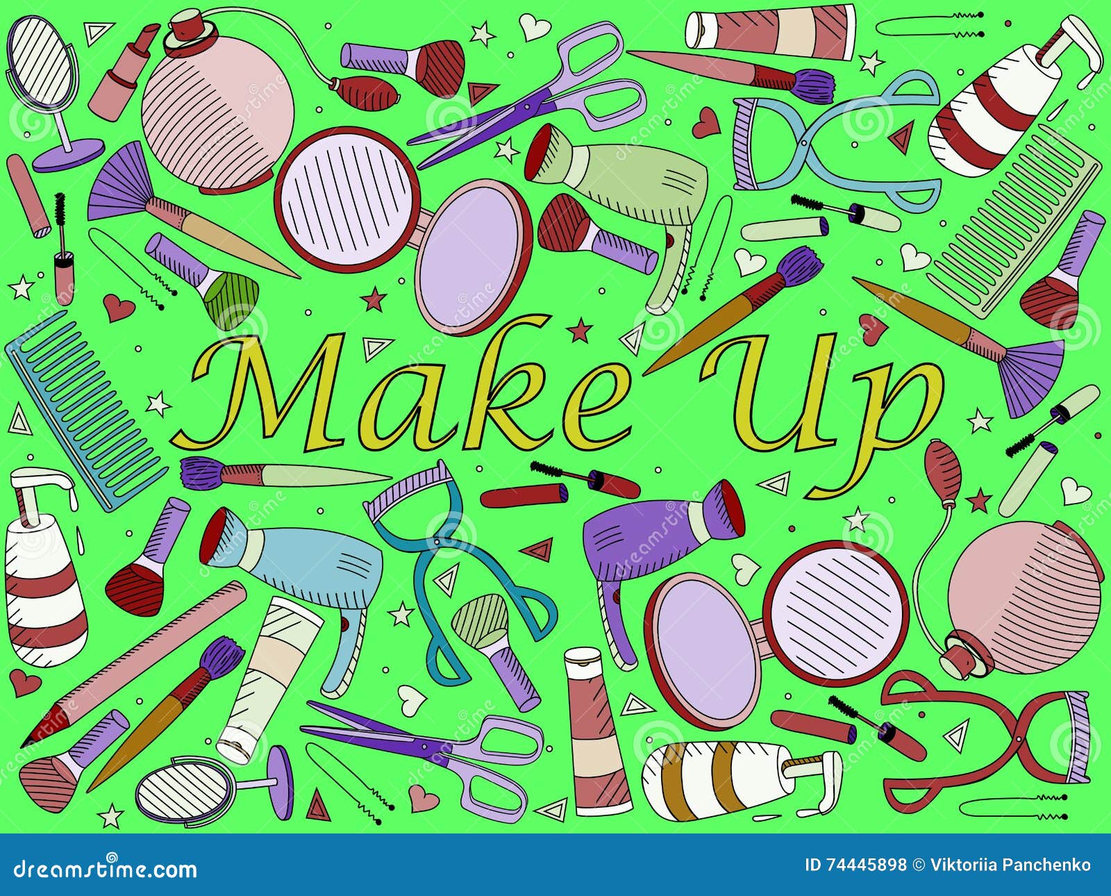 Make Up Vector Illustration Stock Vector - Illustration of objects ...