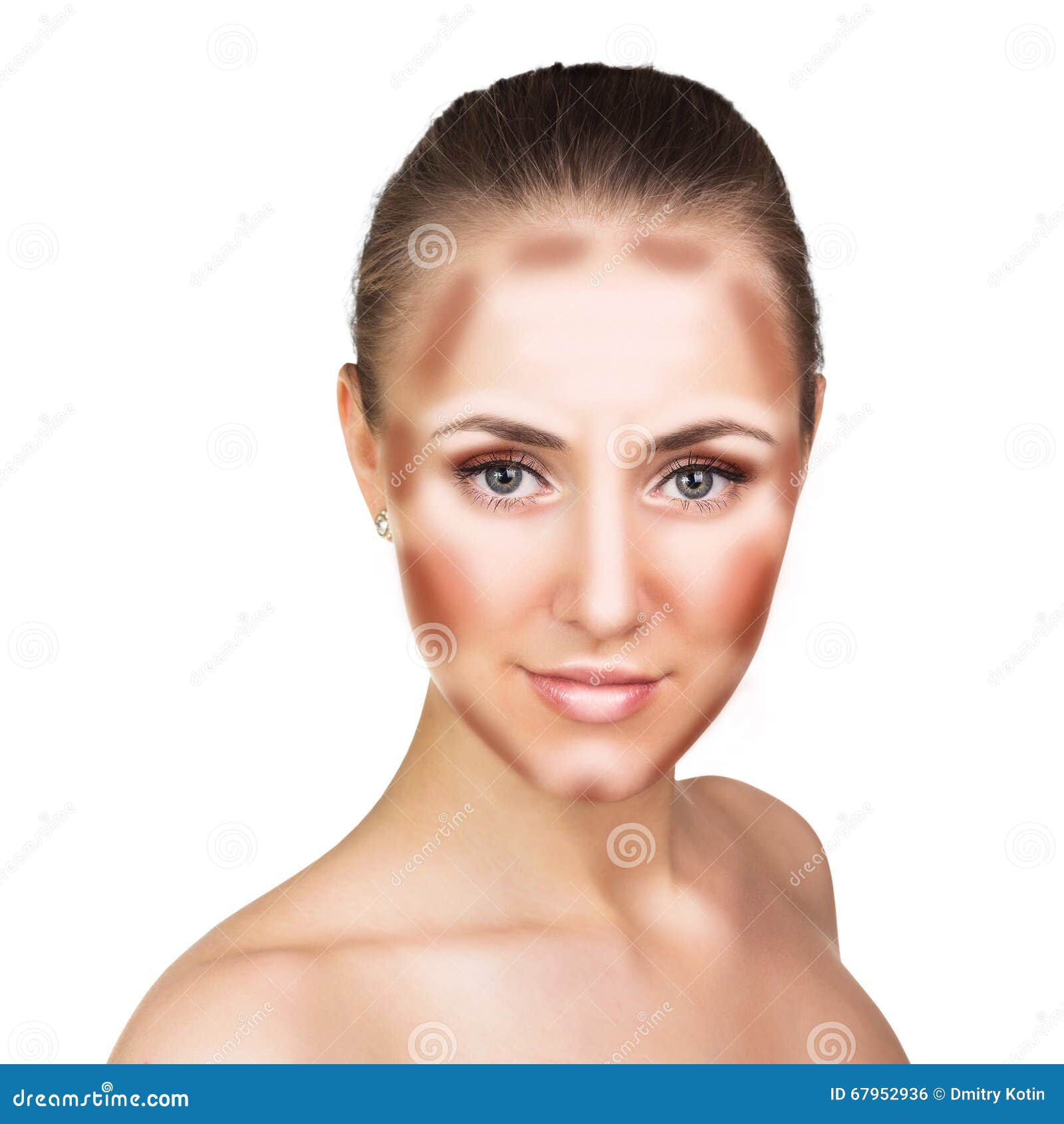 Make Up Woman Face. Contour and Highlight Makeup Stock Photo - Image of ...