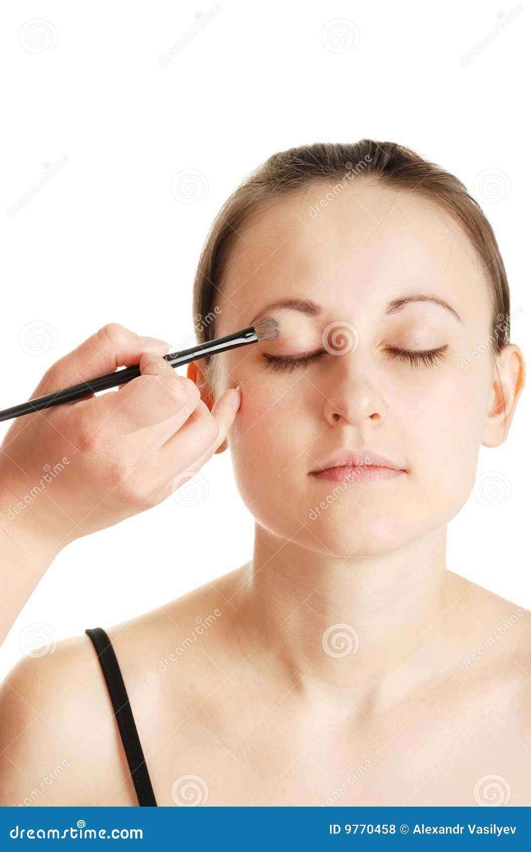Make-up for the young girl stock photo. Image of occupation - 9770458