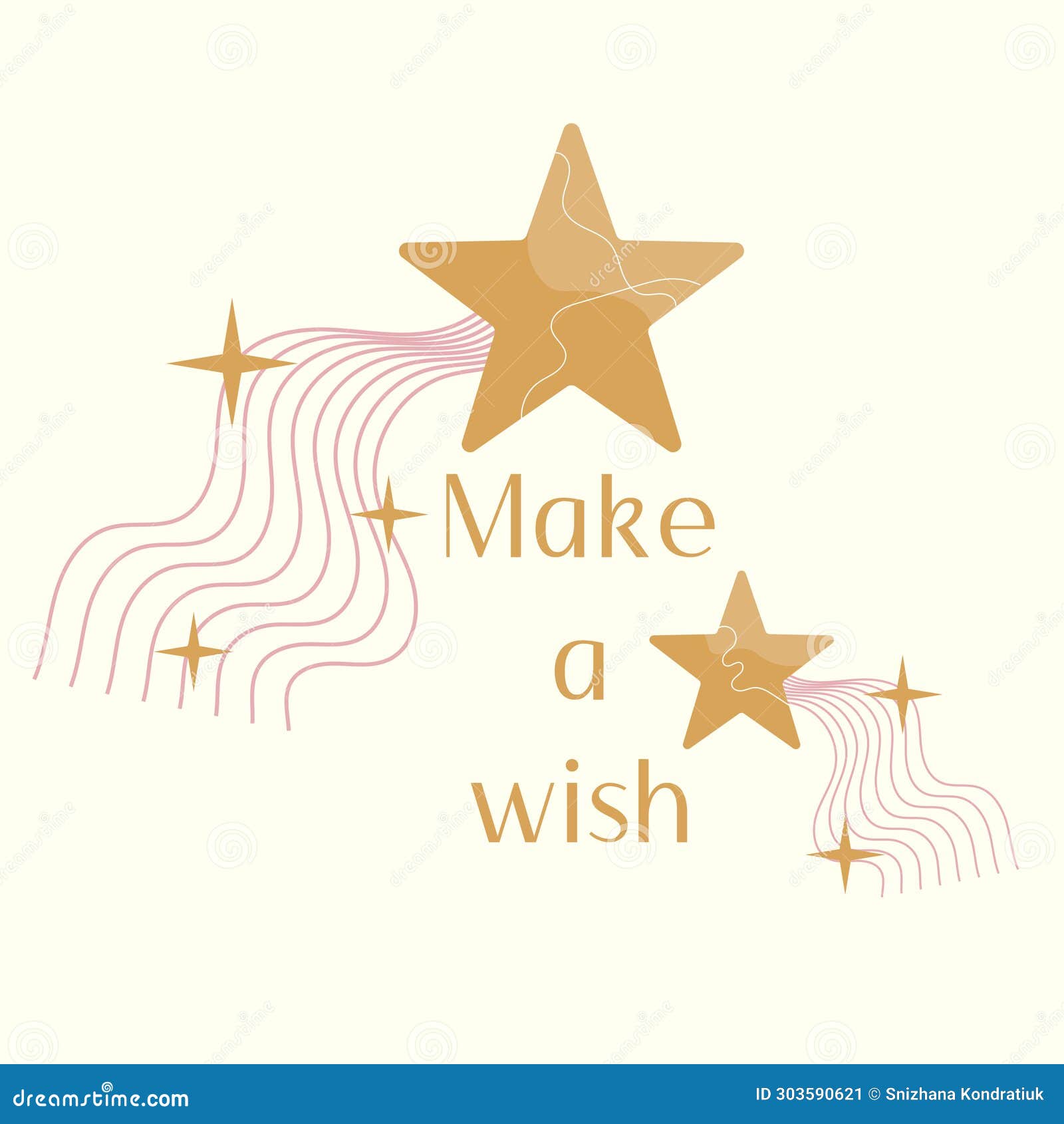 Make a Wish. Boho Modern Minimal Falling Stars with Comet Tail ...
