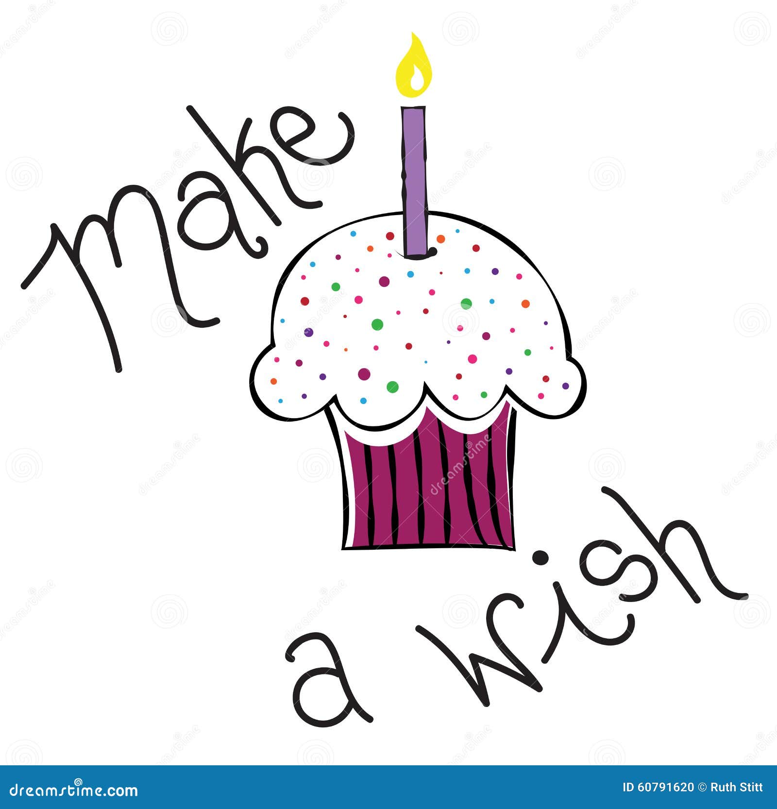 Make a Wish Cupcake stock vector. Illustration of isolated - 60791620