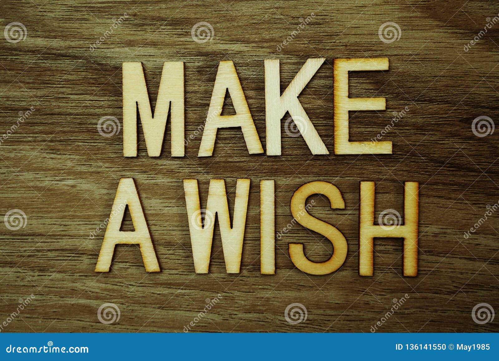 Make a Wish Text Message on Wooden Background Stock Photo - Image of ...