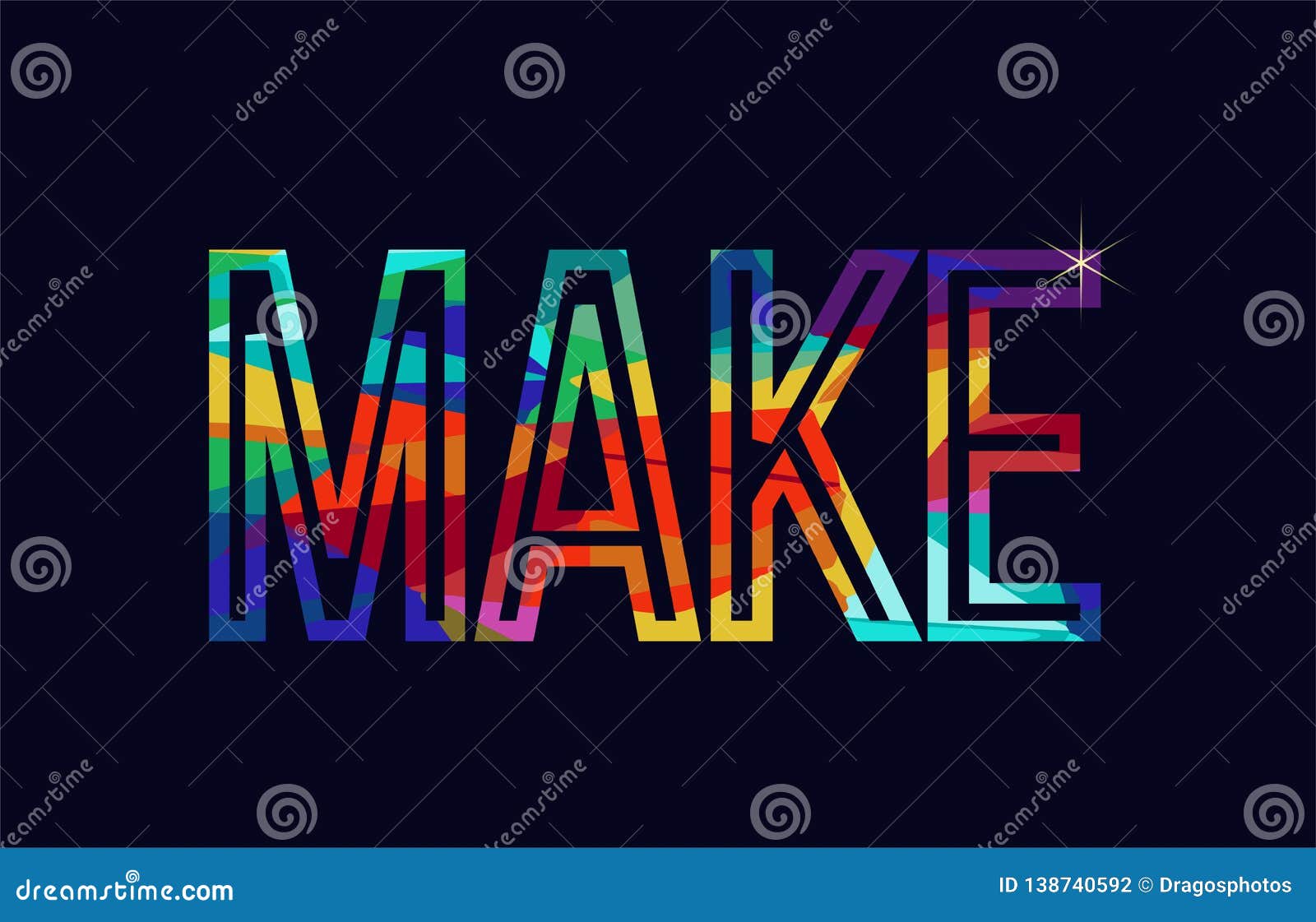 Make Word Typography Design in Rainbow Colors Logo Stock Vector ...
