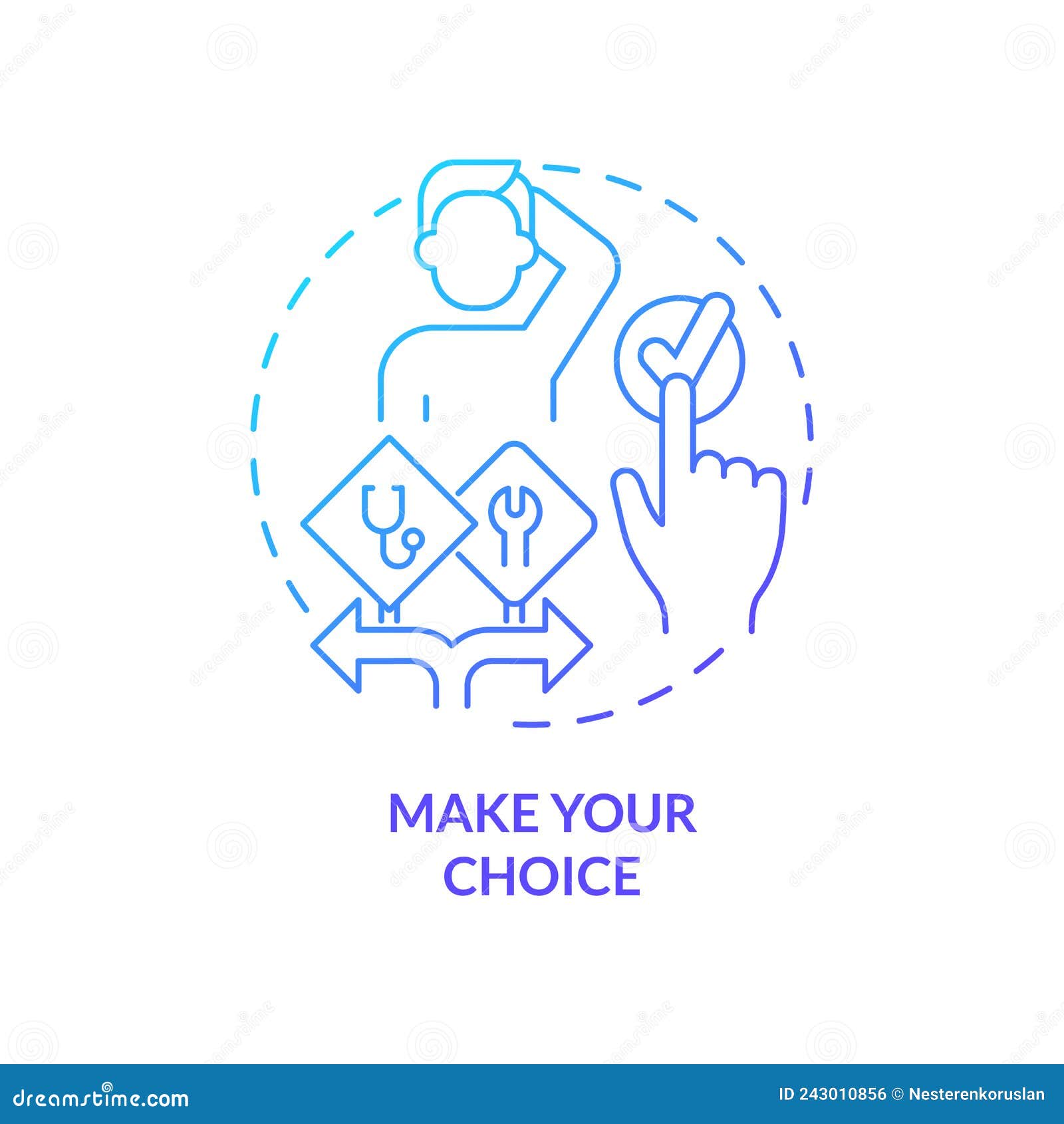 Make Your Choice Blue Gradient Concept Icon Stock Vector - Illustration ...