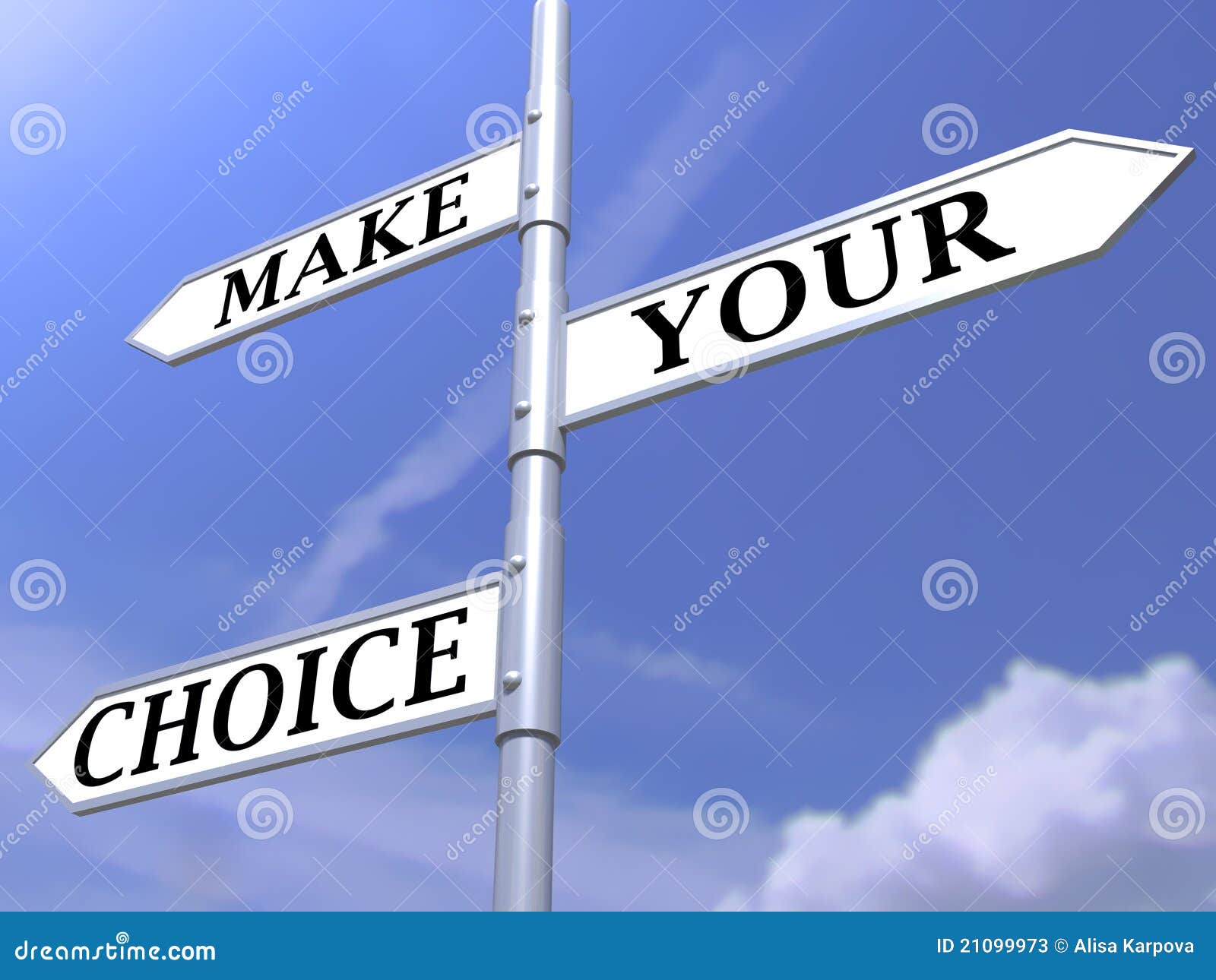 Make Your Choice Concept on Blue Sky Stock Image - Image of confusion ...