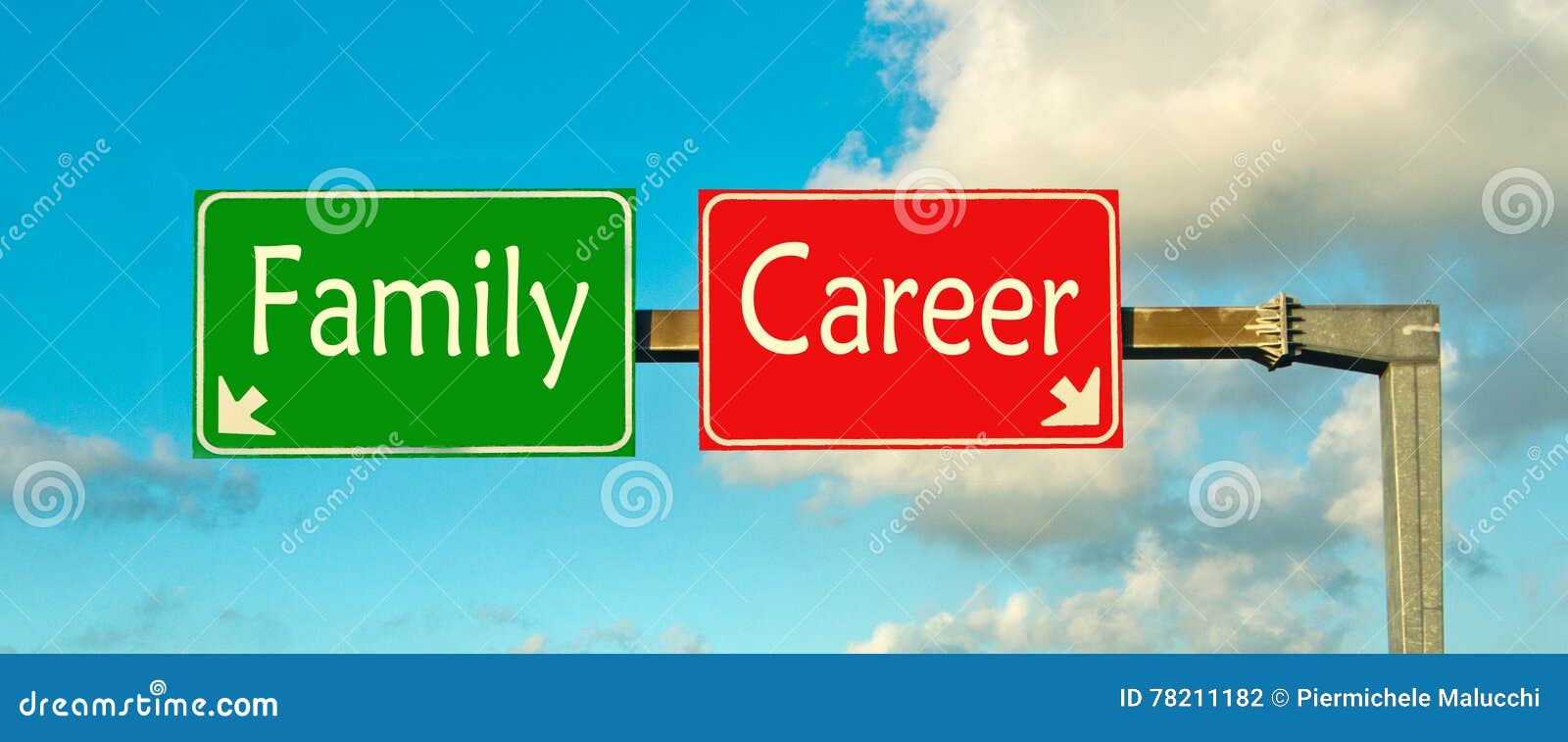 Make Your Choice; Family or Career Stock Photo - Image of crooked ...