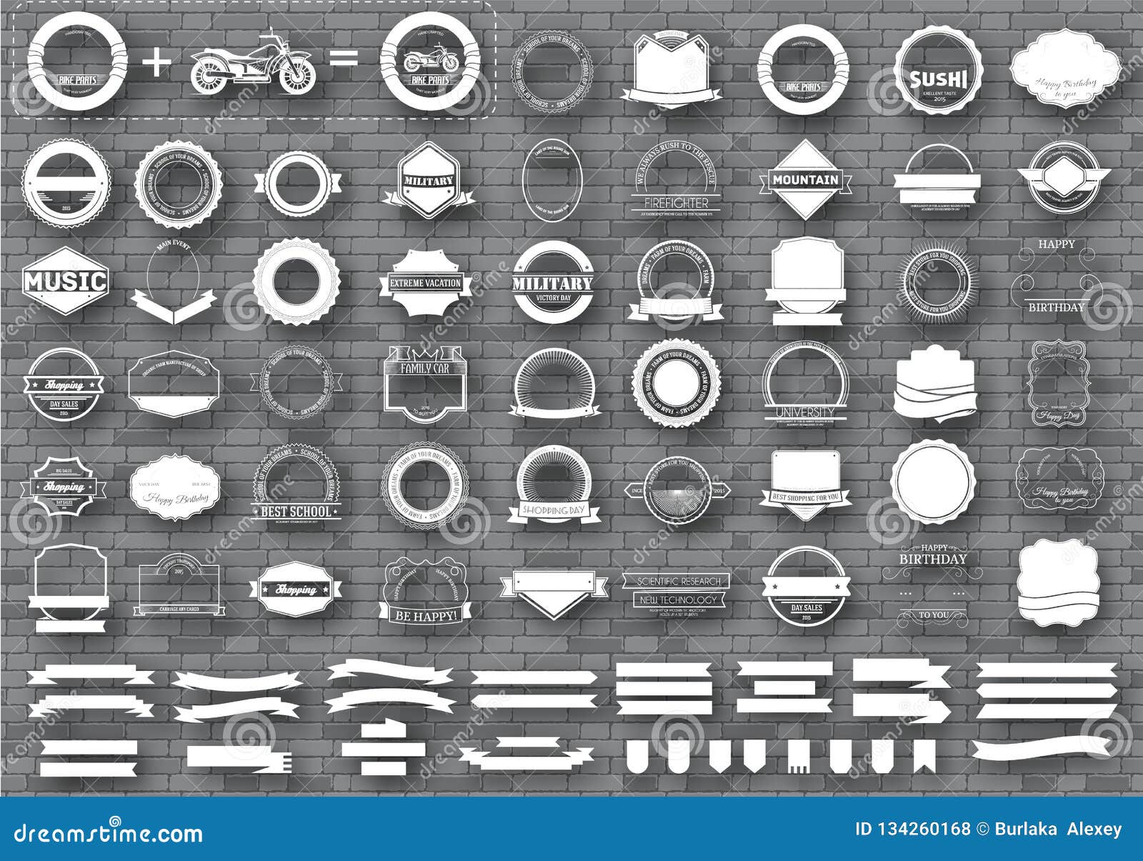 Make Your Labels or Logotypes Concept Set. Retro Typography, Badges ...