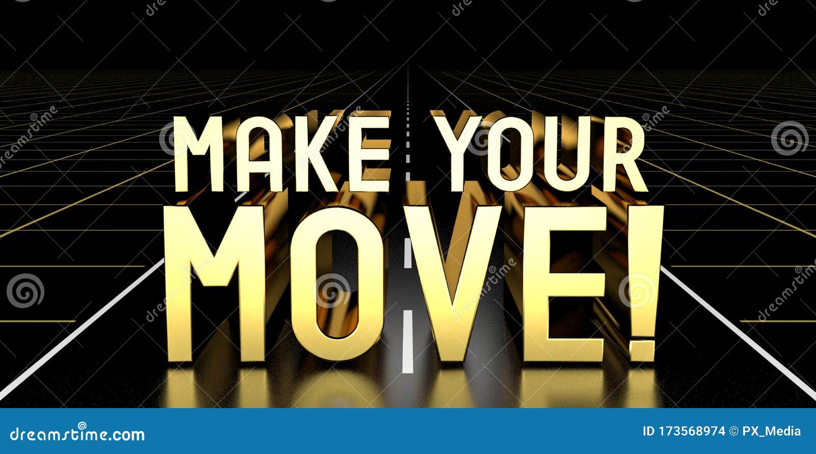 Make Your Move Concept, Road - 3D Rendering Stock Illustration ...