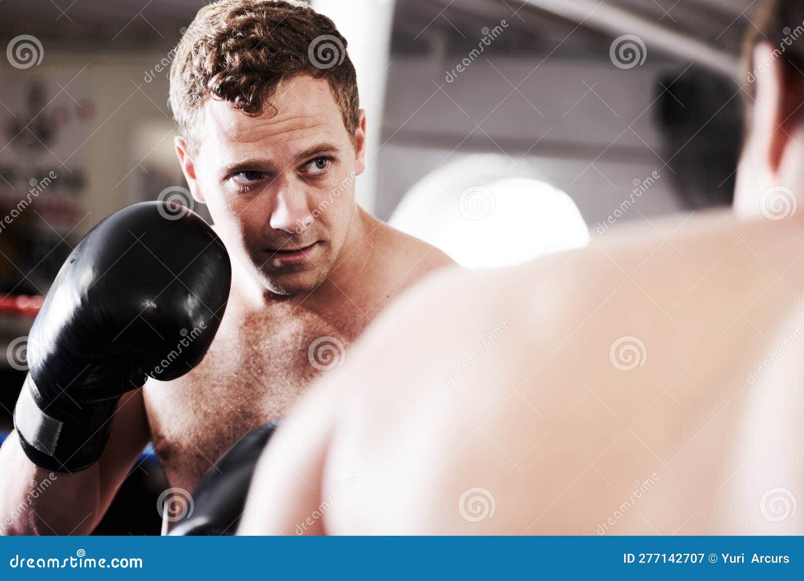 Make Your Move. a Young Boxer Watching His Opponent Cautiously. Stock ...