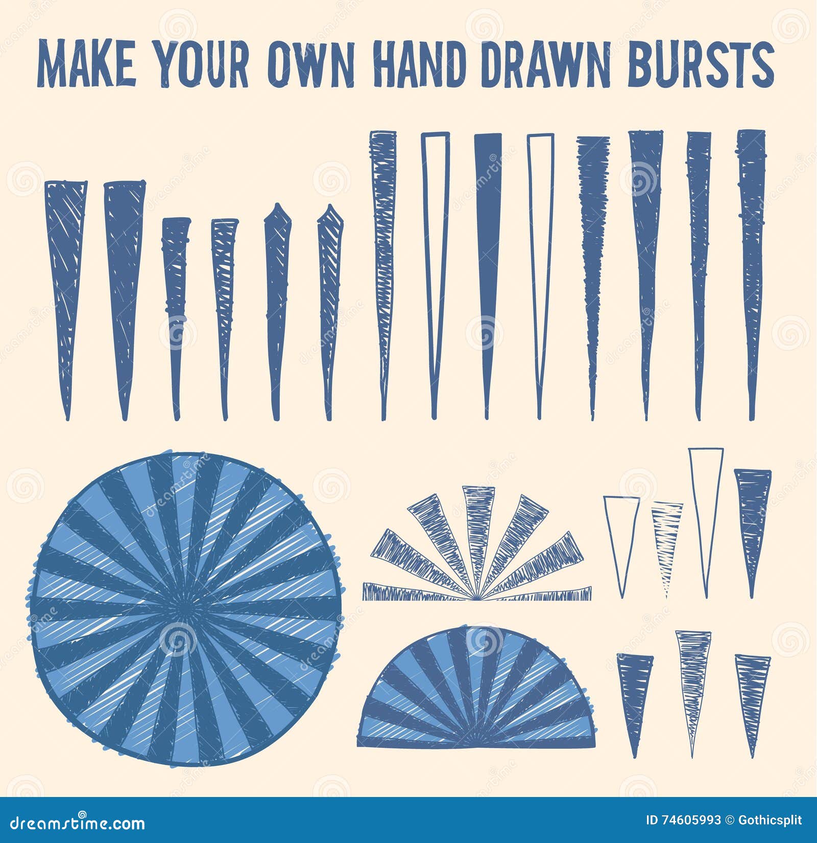Make Your Own Hand Drawn Bursts. Stock Illustration - Illustration of ...