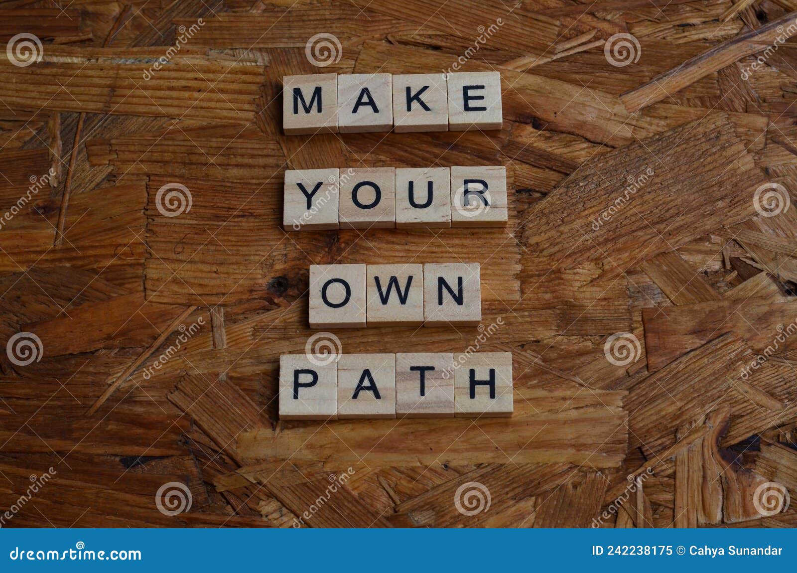 Make Your Own Path Text on Wooden Square Stock Image - Image of text ...