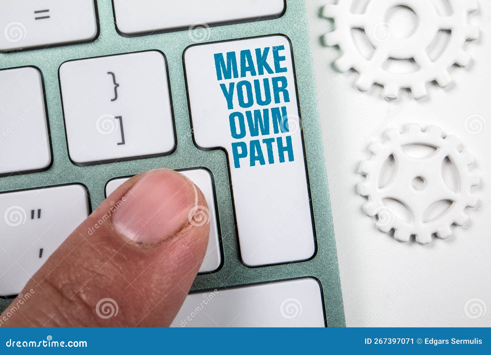 Make Your Own Path. White Computer Keyboard on Office Table Stock Image ...