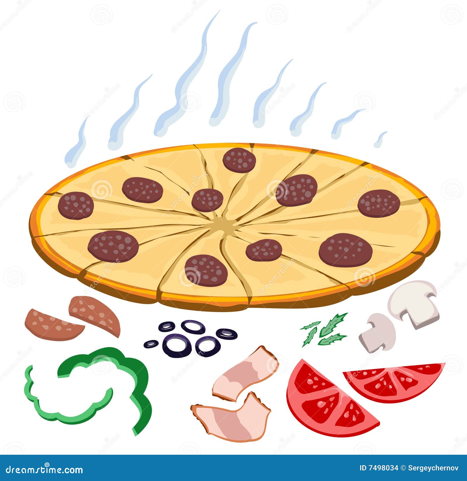 Make your own pizza stock vector. Illustration of circle - 7498034