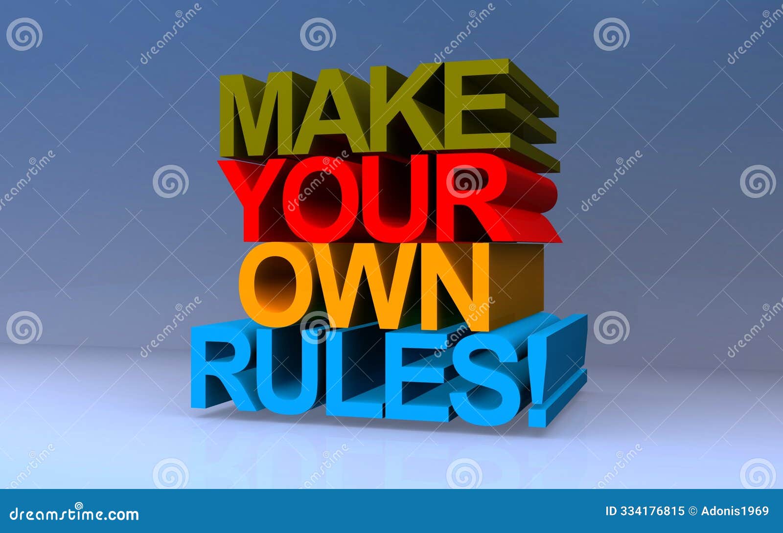 Make Your Own Rules on Blue Stock Illustration - Illustration of ...