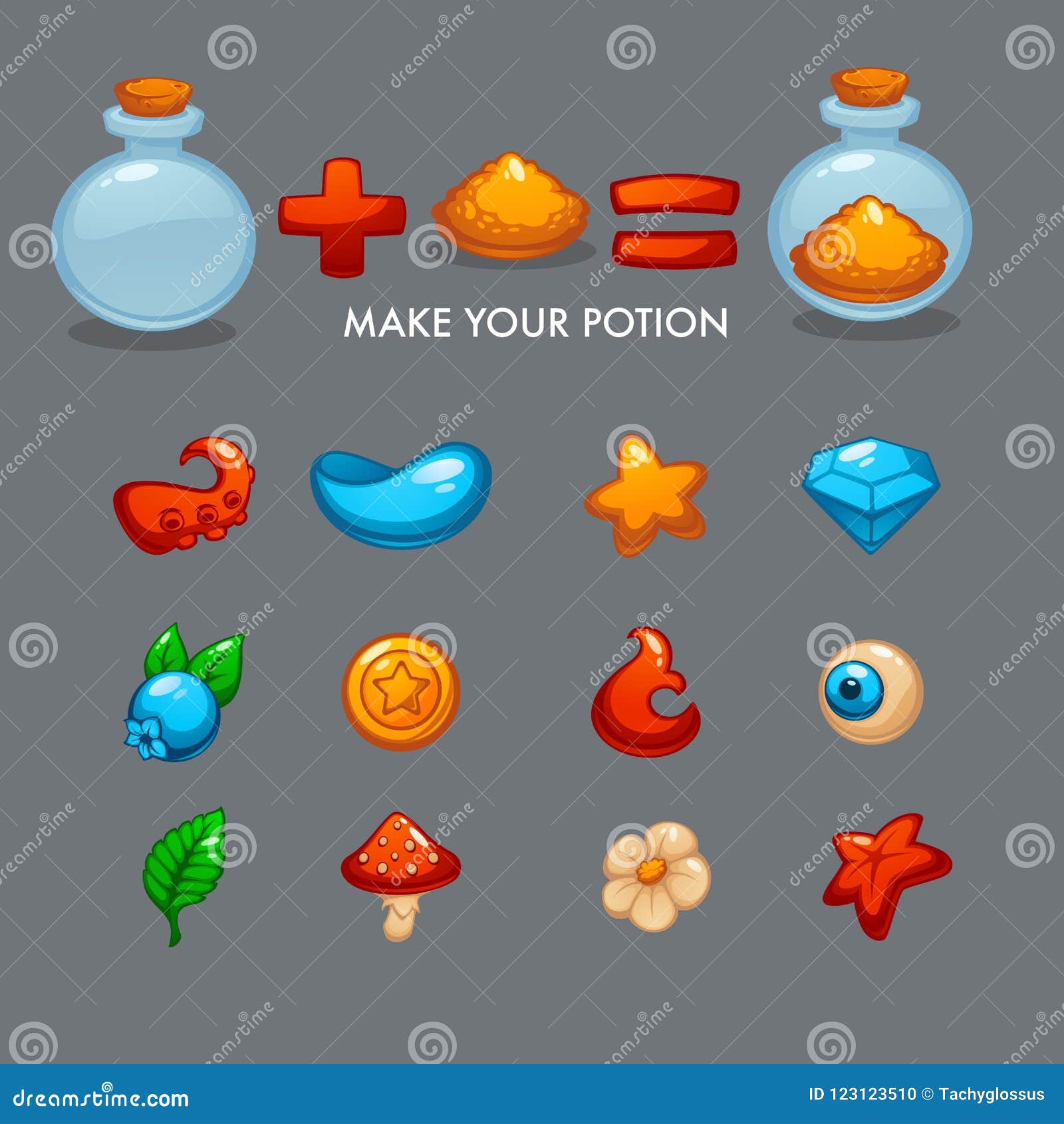 Make Your Potion, Vector Mobile Game Alchemy Constructor ...
