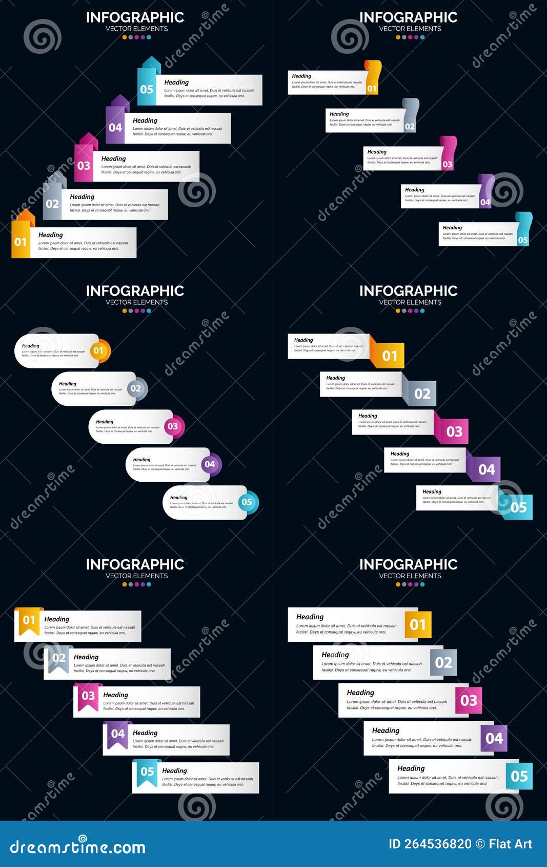 Make Your Presentation More Engaging with Six Vector Infographics and ...