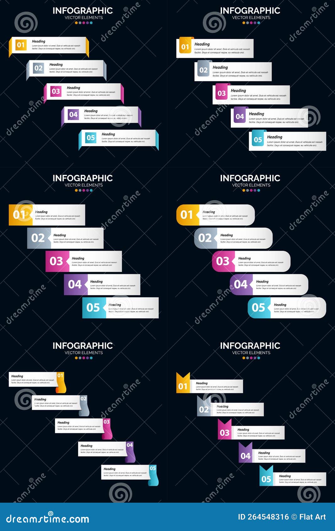 Make Your Presentation Stand Out with Six Vector Infographics Stock ...