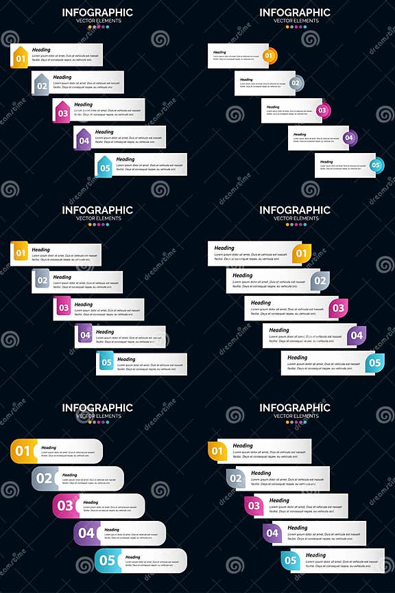 Make Your Presentation Stand Out with Vector 6 Infographics Pack Stock ...