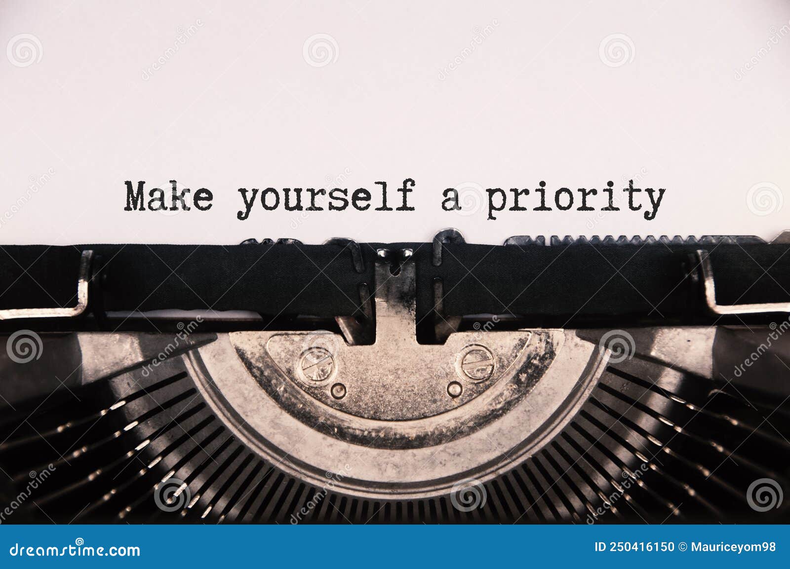 Make Yourself a Priority Text on an Old Vintage Typewriter. Stock Photo ...