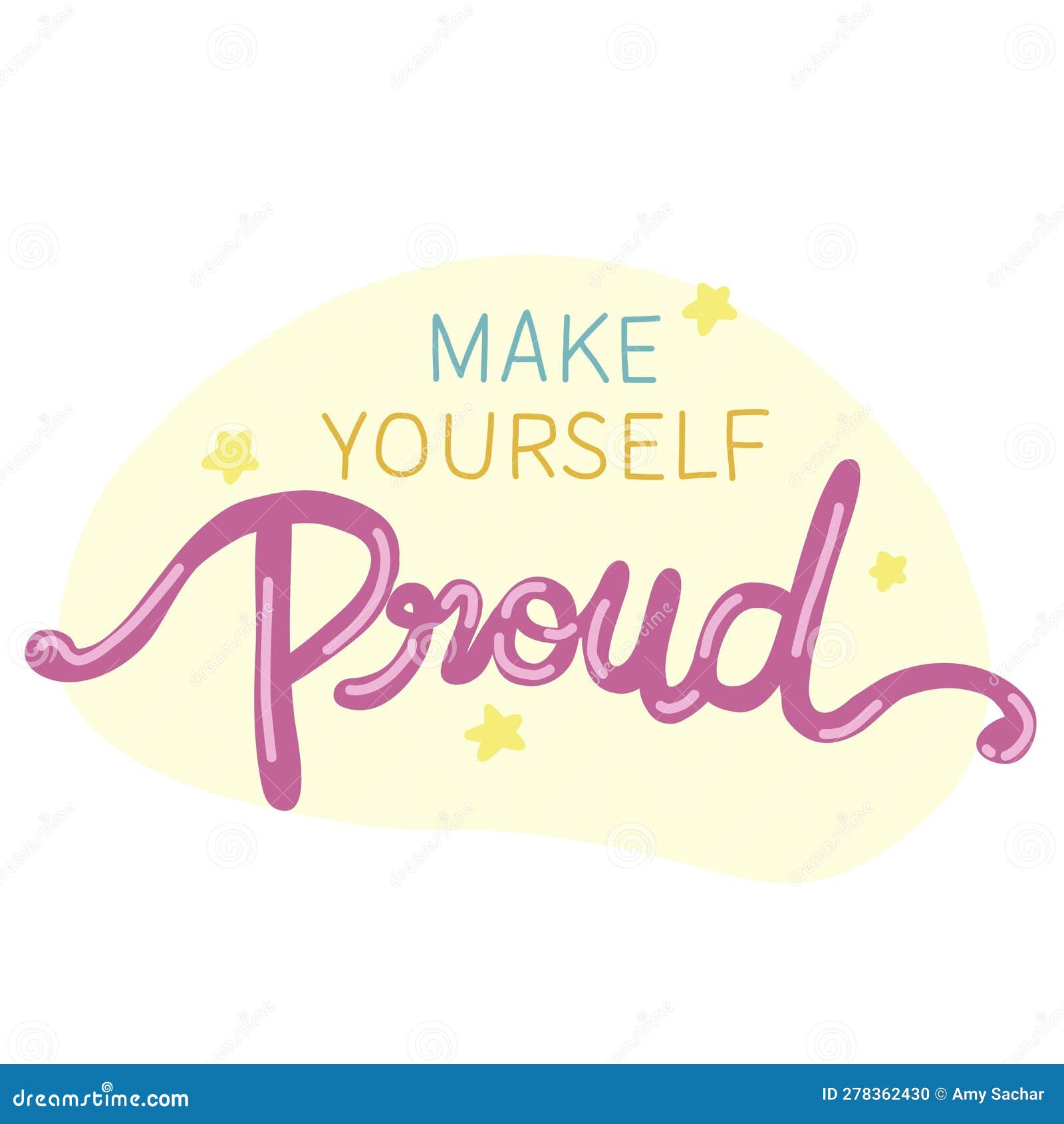 Make Yourself Proud Word Quote Illustration Stock Vector - Illustration ...
