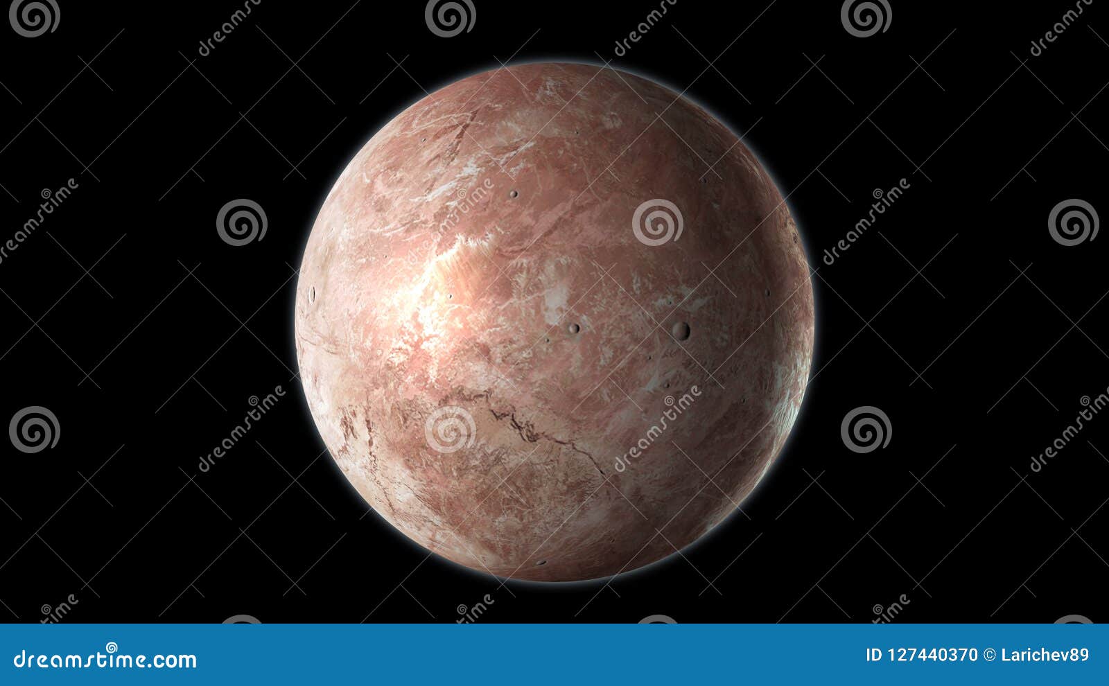 Makemake, Dwarf Planet Isolated on Black Background. 3D Render Stock ...