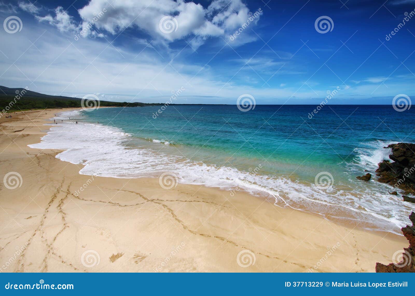Makena Beach, in Maui, Hawaii Stock Image - Image of hawaii, idyllic ...