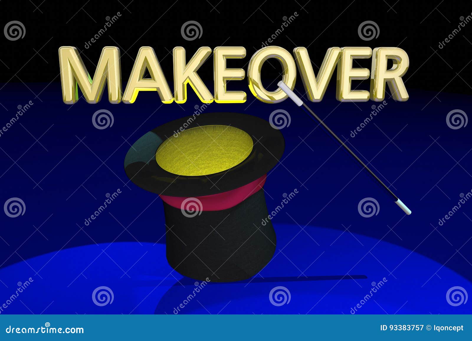 Makeover Redo Refresh New Look Magic Hat Wand Stock Illustration ...