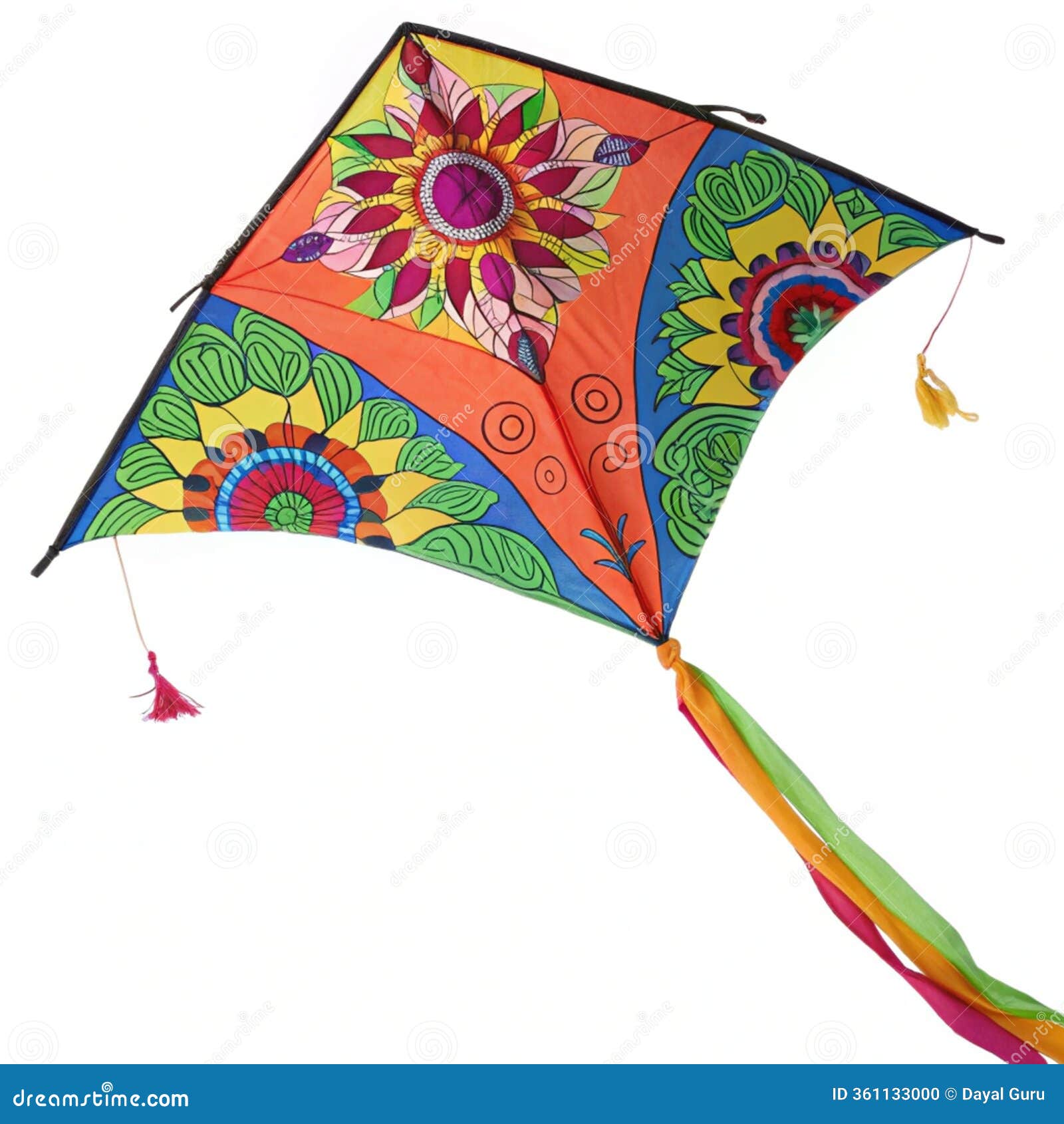 Kite On Transparent Background, Png Illustration, Photorealistic Bright ...