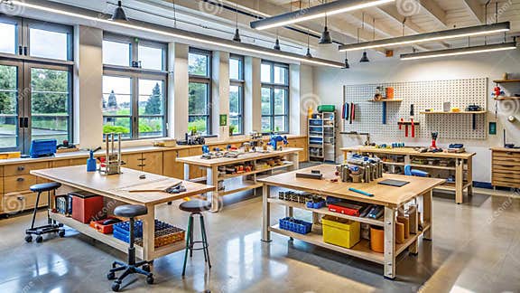 Maker Space: Exploring Creativity and Hands-on Learning AI Generated Stock Illustration ...