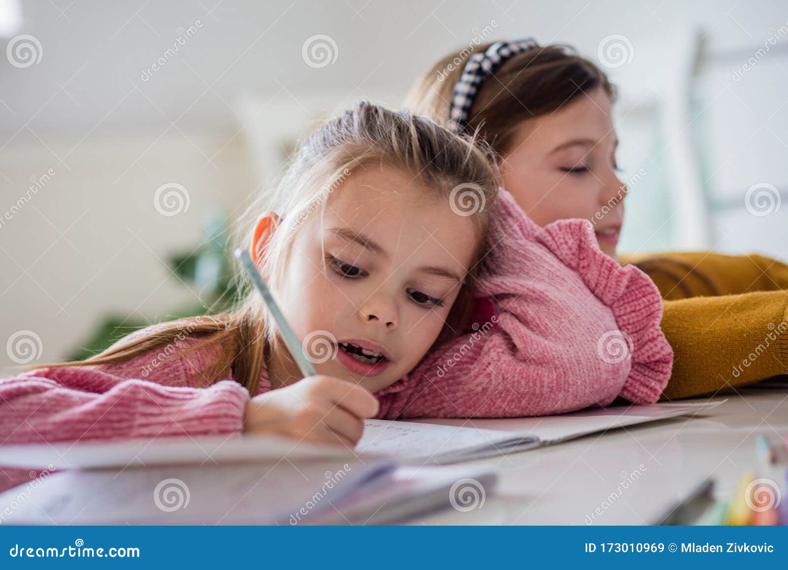 She Makes Sure All Her Work is Done Stock Image - Image of childhood ...