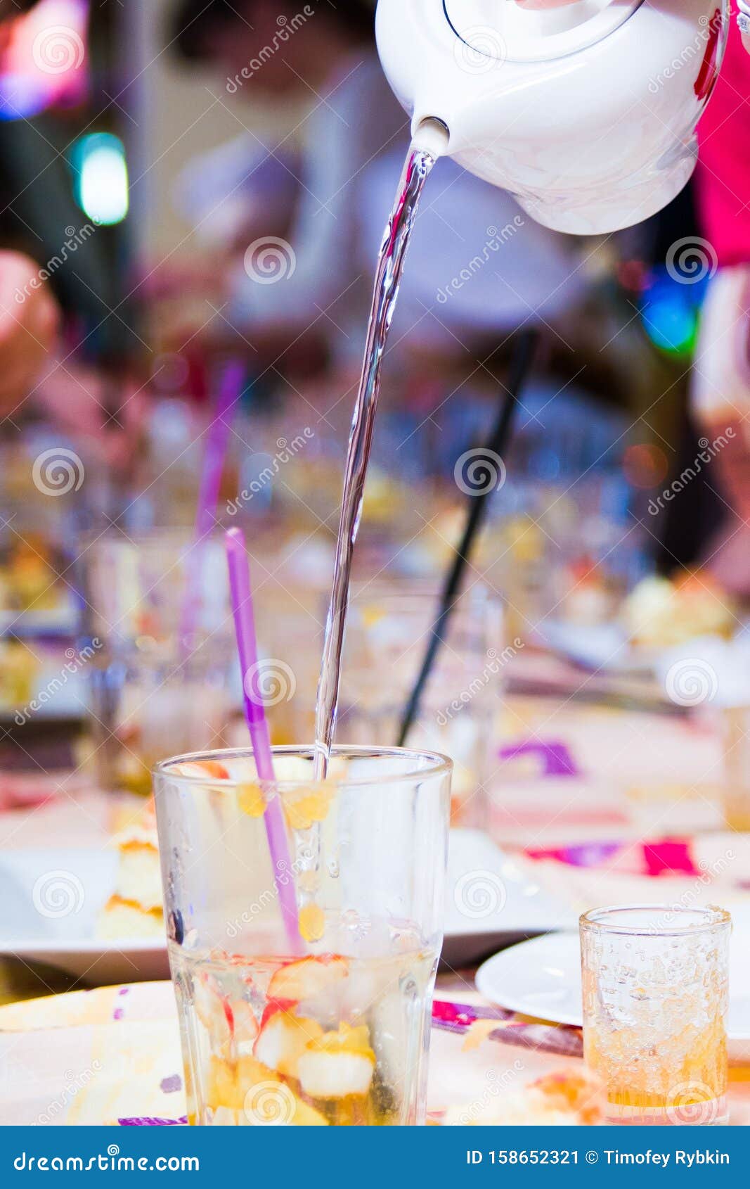 Makes Tea with Boiling Water from a Teapot Stock Image - Image of ...