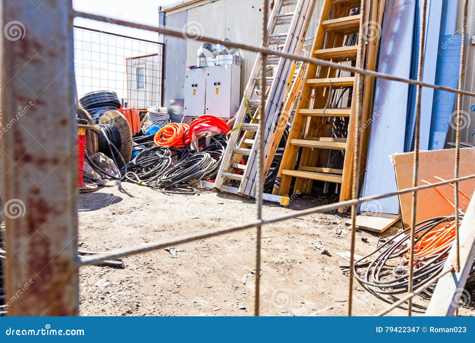 Makeshift Storage Material at the Site Stock Image - Image of extempore ...