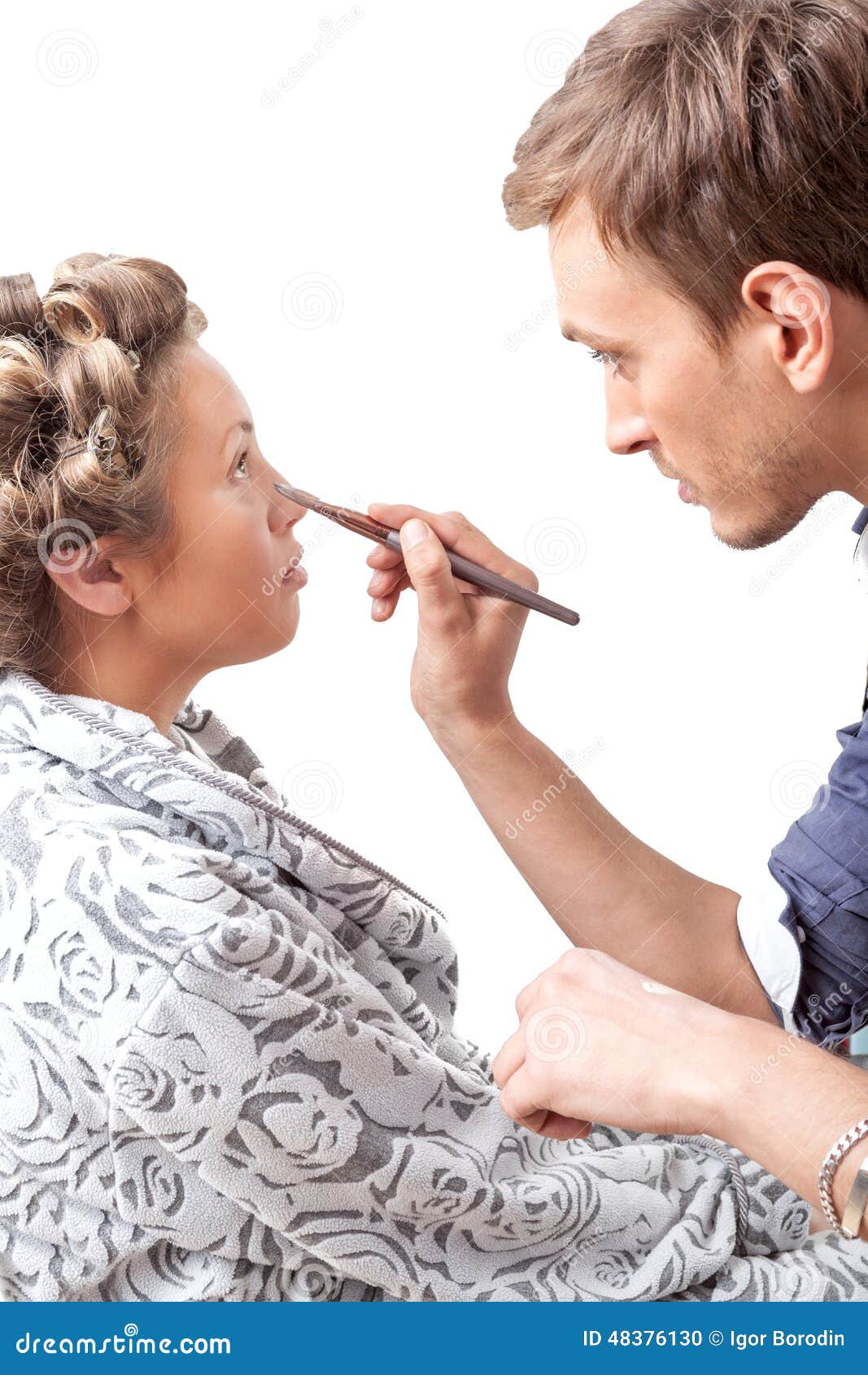 Makeup Applying. Make-up Artist Applying Stock Photo - Image of fashion ...