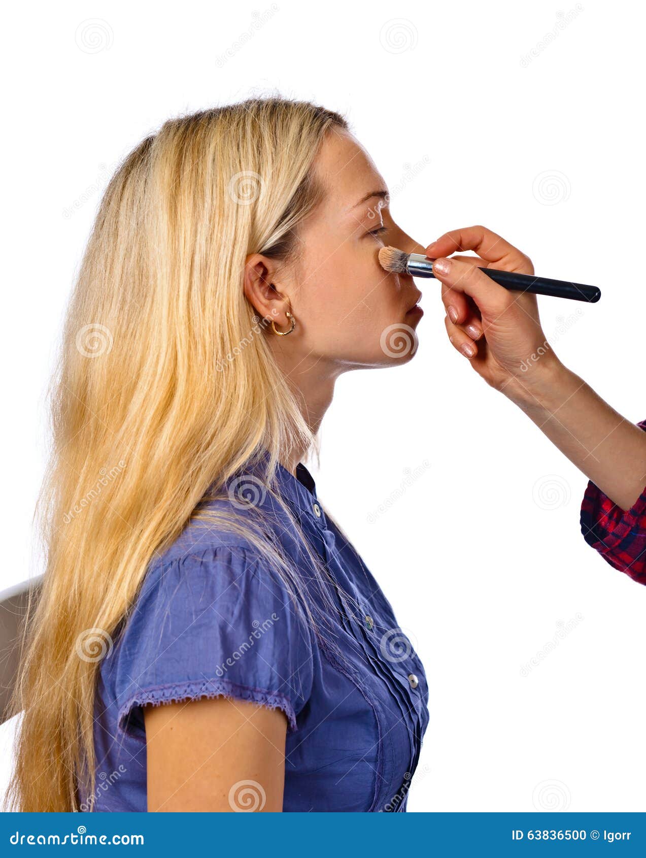 Makeup Artist Apply Makeup To a Model Stock Photo - Image of creative ...