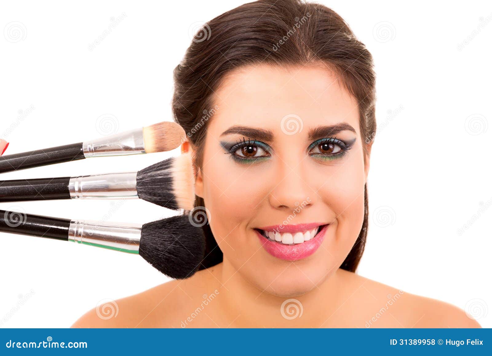 Makeup artist stock photo. Image of close, blush, female - 31389958