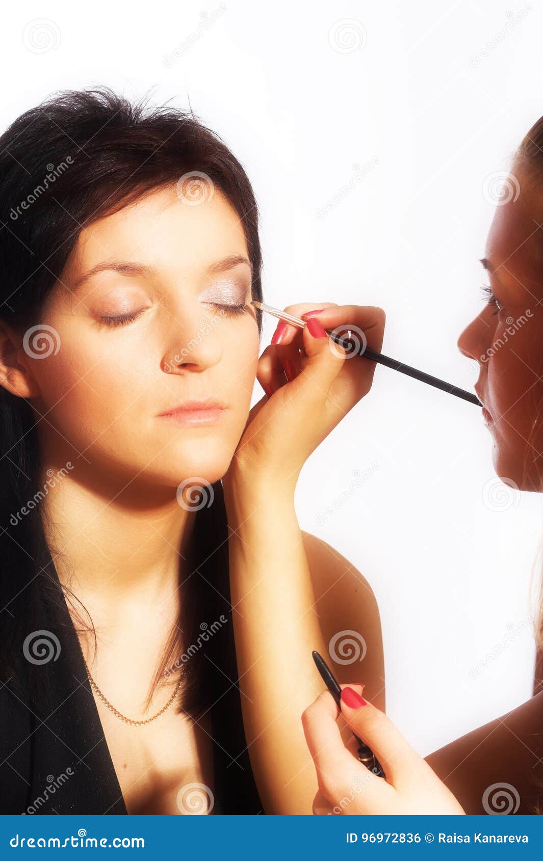 Makeup artist at work stock photo. Image of attractive - 96972836