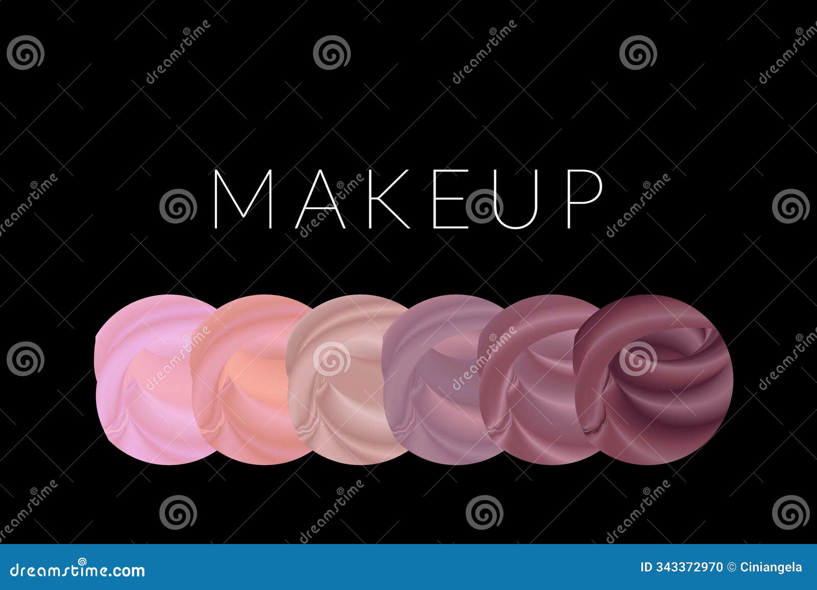 Makeup Banner Illustration with Pink Color Swatches Stock Illustration ...