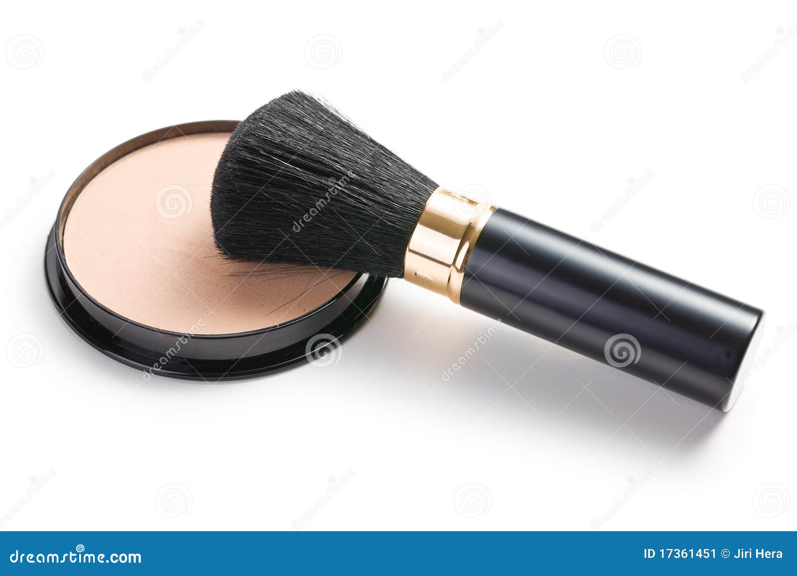 Makeup Brush and Cosmetic Powder Compact Stock Image - Image of ...