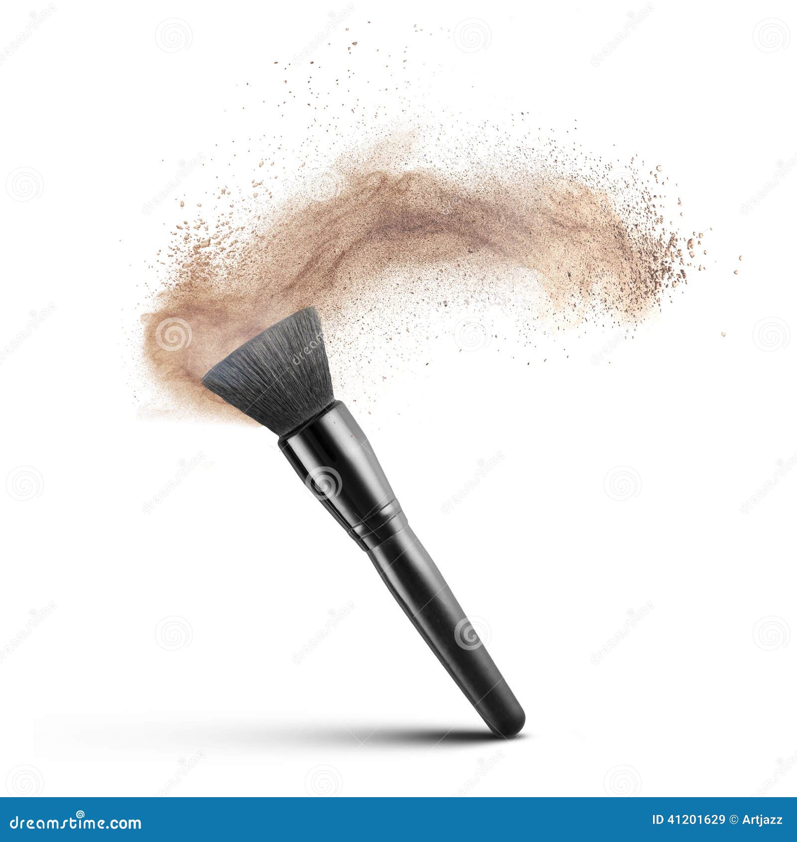 Makeup Brush with Powder Foundation Isolated Stock Image - Image of ...