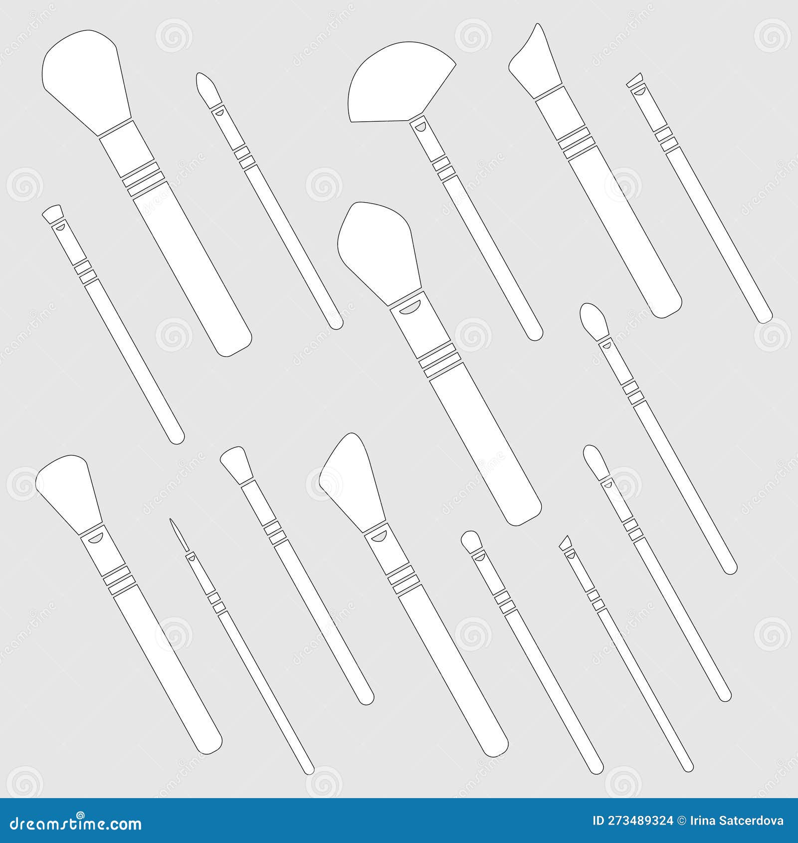 Makeup Brush Vector Mockups of Beauty Cosmetics Design. Stock Vector ...