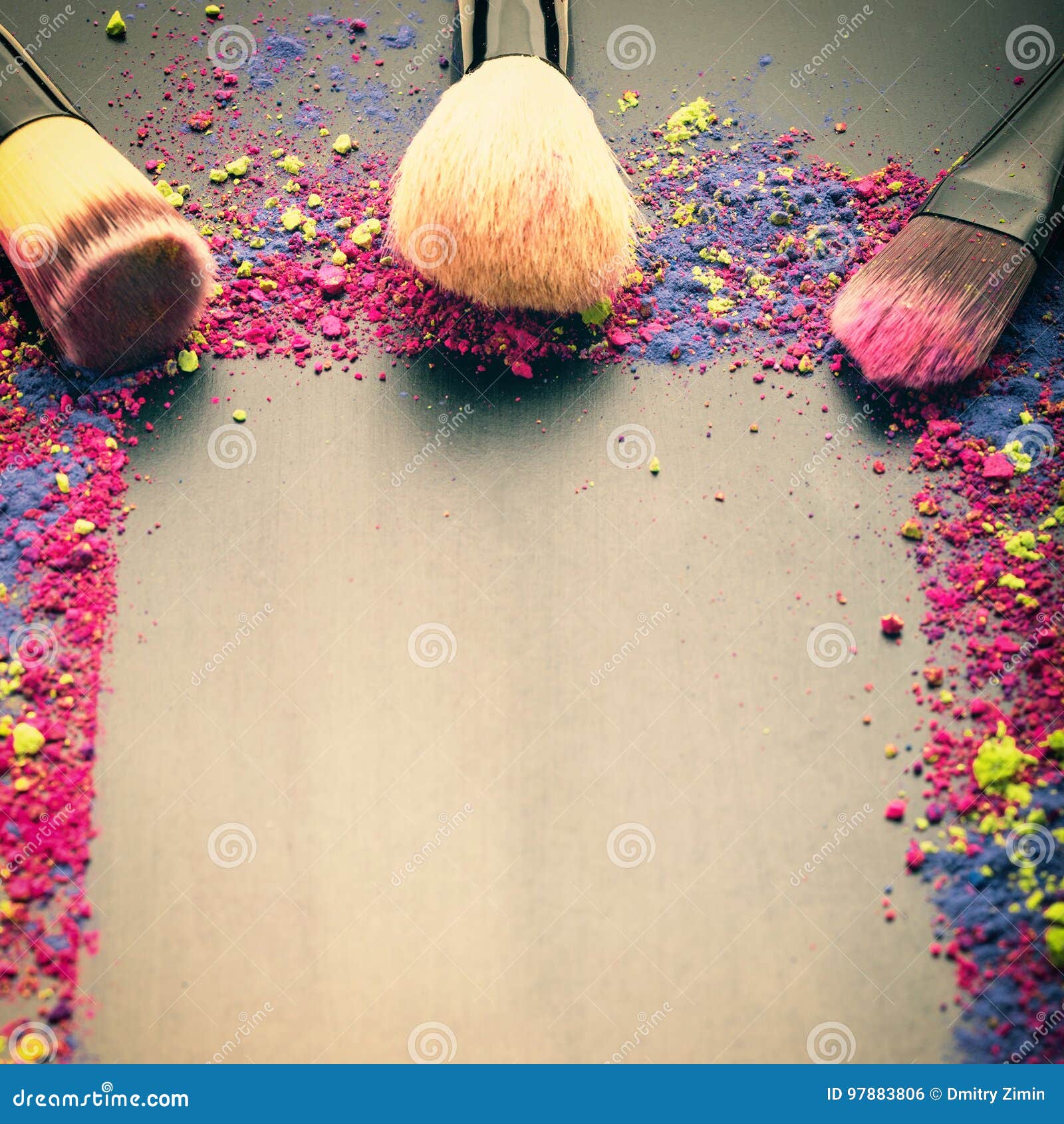 Makeup Brushes on Colorful Background Stock Photo - Image of pink, soft ...