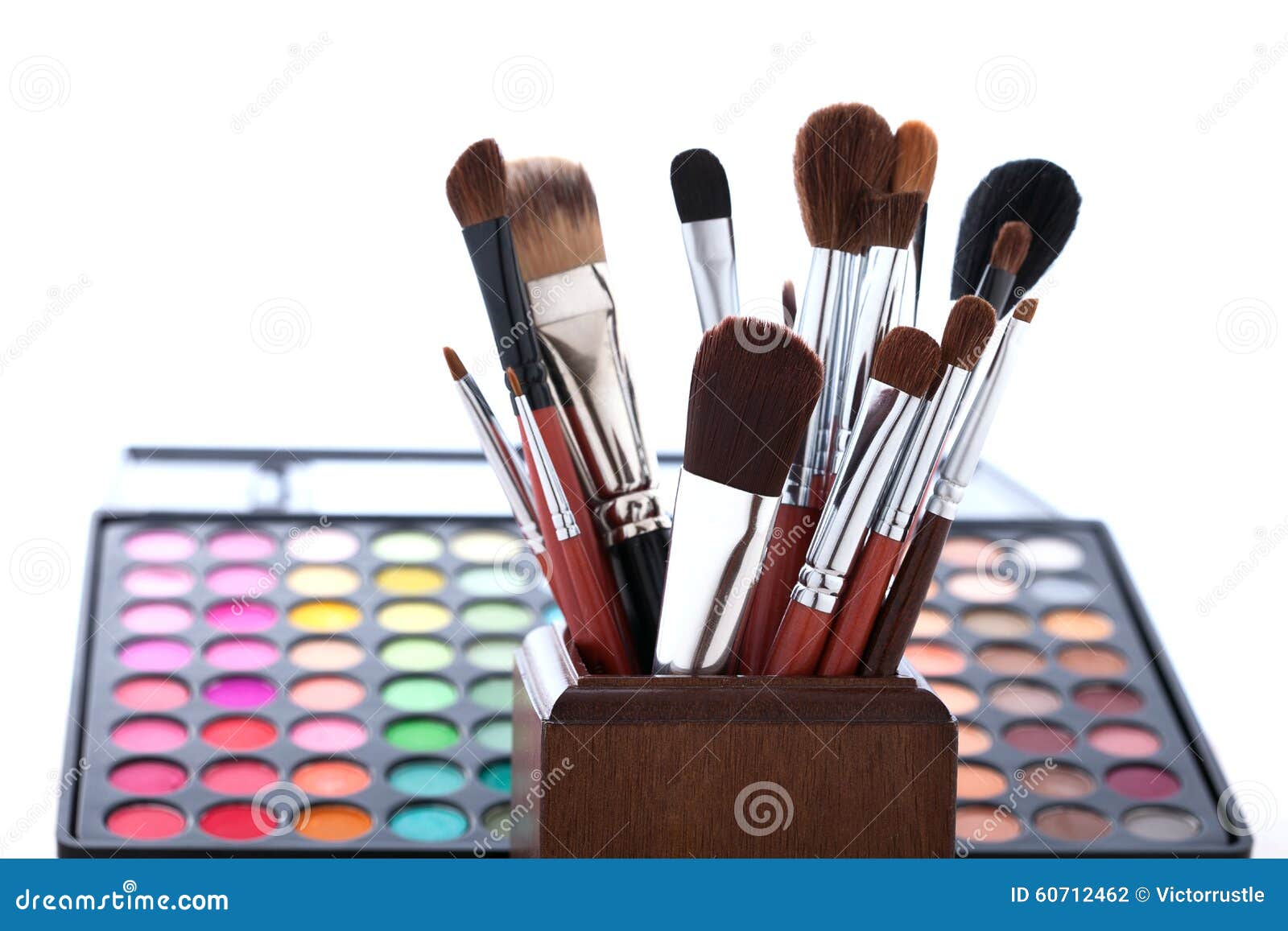 Makeup Brushes And Cosmetic Powder Stock Photo - Image of glamour ...