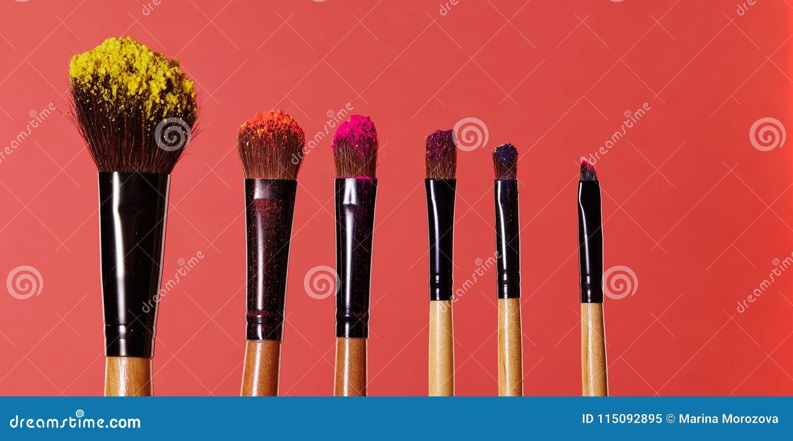 Make-up Tools. Brush for Makeup. Cosmetic Brushes on Bright Background ...
