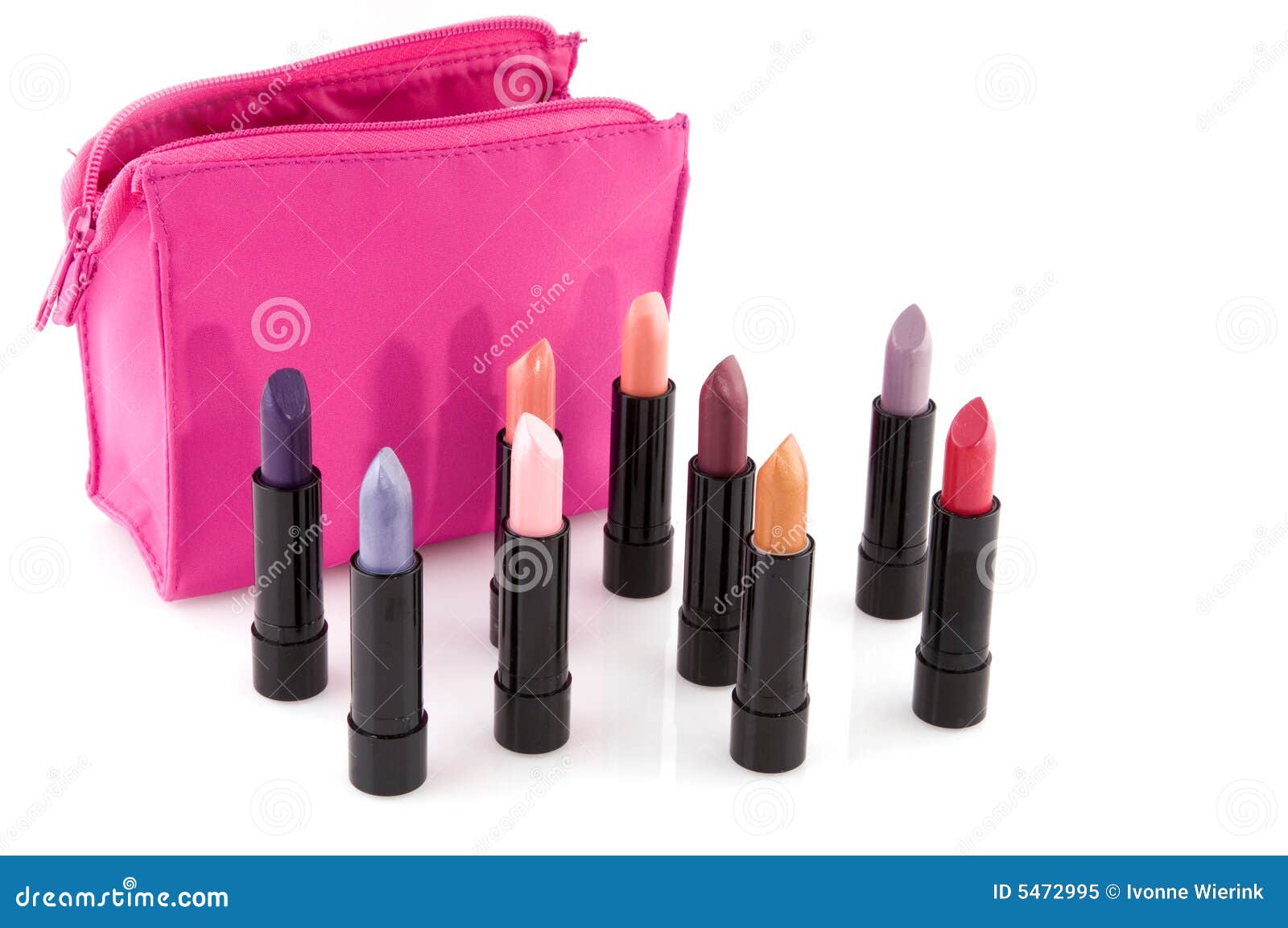 Makeup case with lipsticks stock image. Image of purple - 5472995