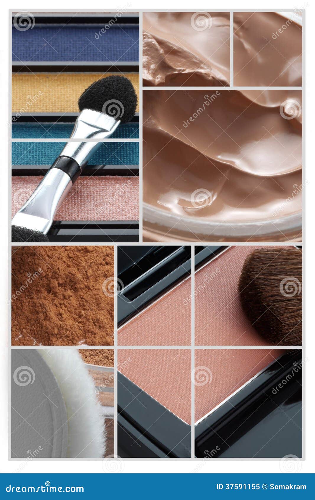 Makeup Collage stock image. Image of makeup, detail, cream - 37591155