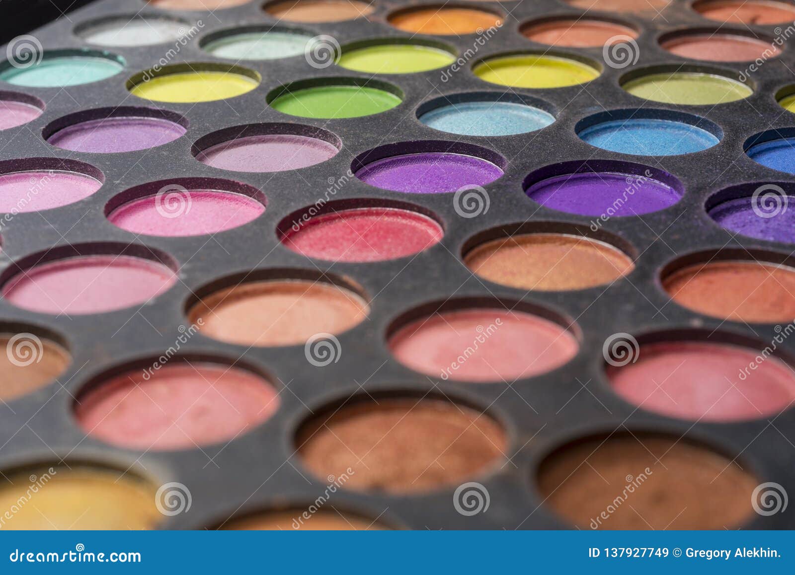 Makeup Colorful Eyeshadow Palette Close-up Makeup Concept Stock Image ...