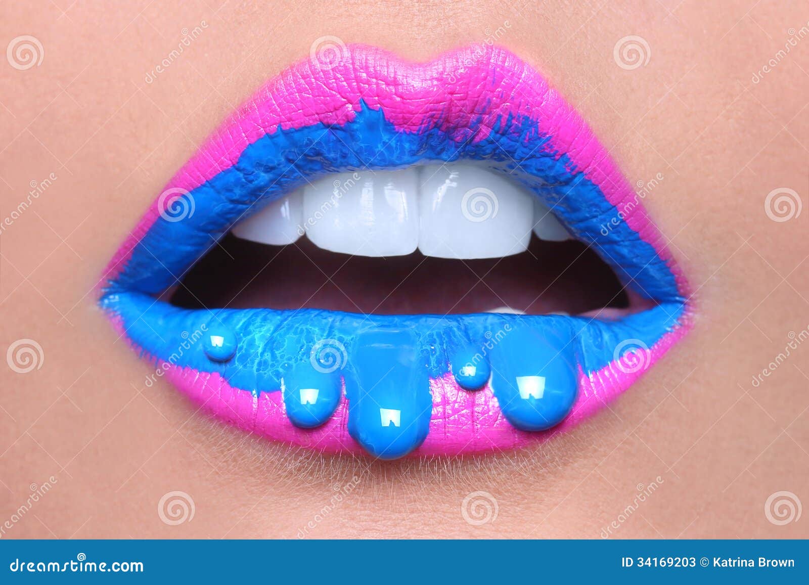 Makeup Cosmetic Creation Using Lip Color Stock Image - Image of extreme ...