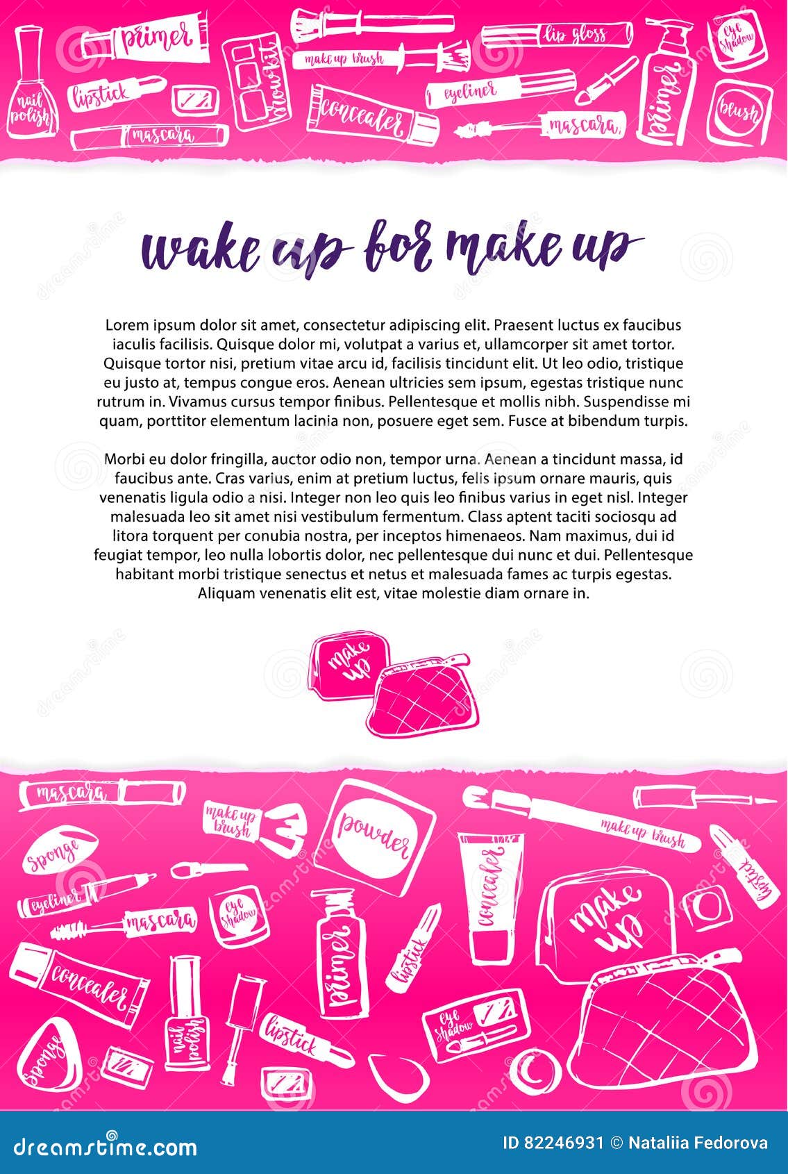Makeup Cosmetic Elements with Lettering. Concept Poster or Leaflet ...