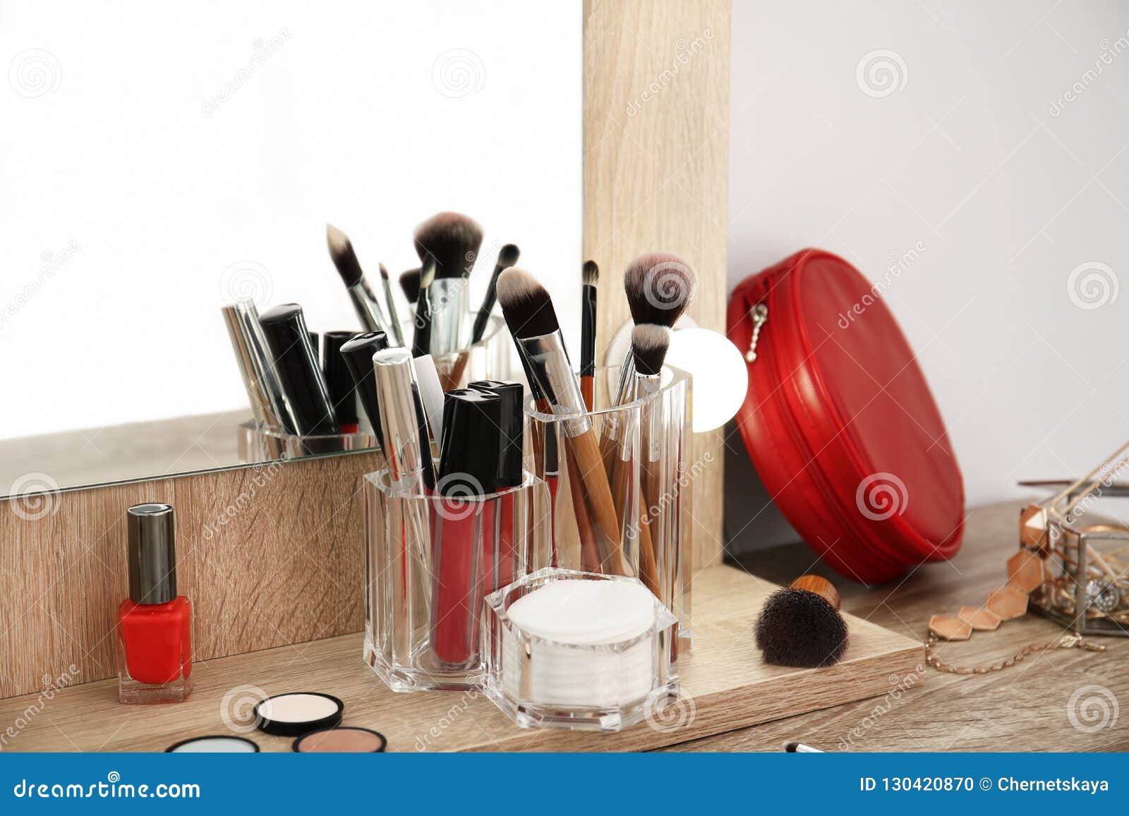 Makeup Cosmetic Products and Tools Stock Photo - Image of makeup ...